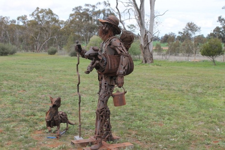 The "Swagman & Dog" Sculpture